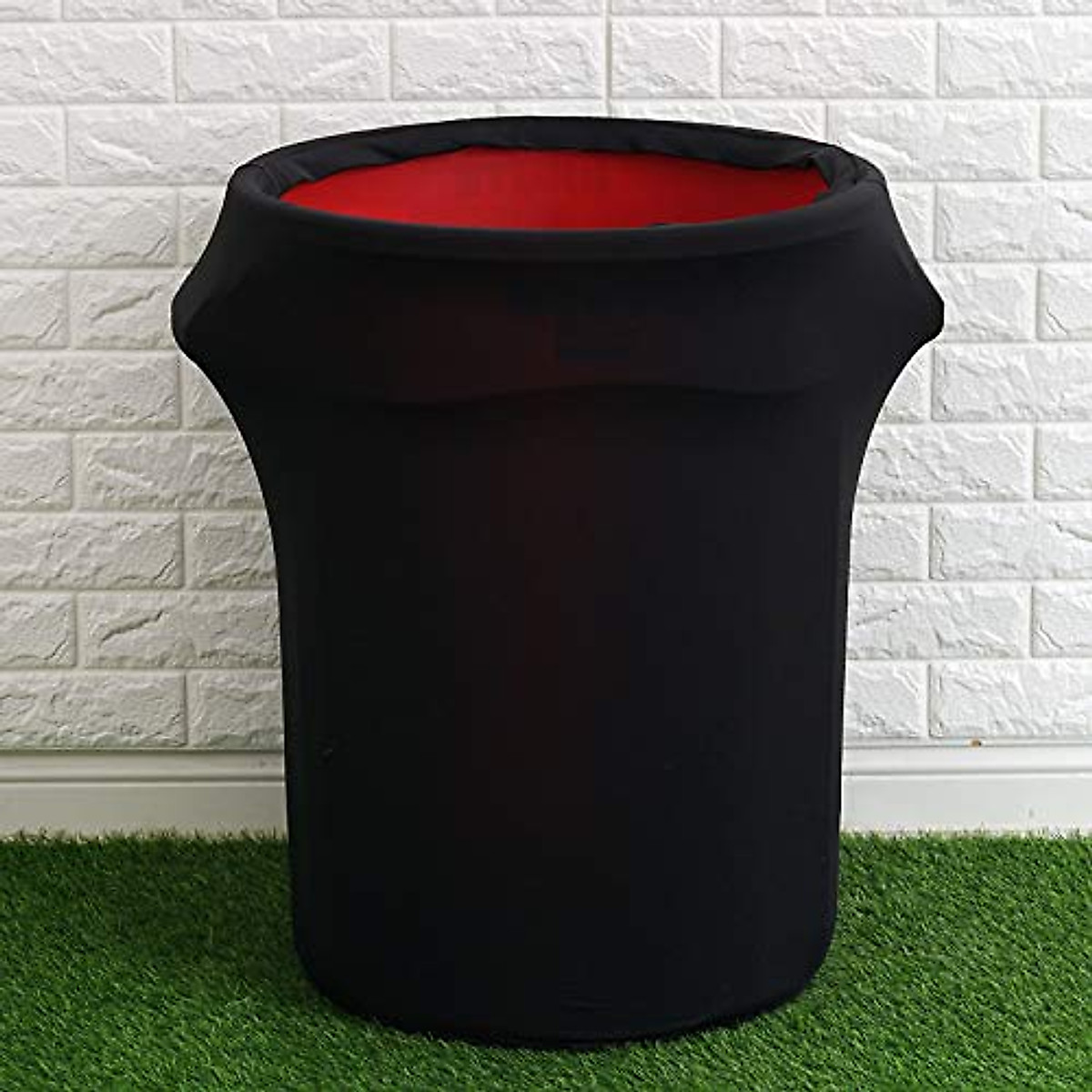 BalsaCircle 41-50 gallons Black Stretchable Spandex Round Waste Trash Bin Container Cover Wedding Party Fundraiser Decorations
