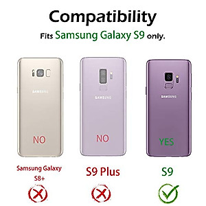 Dexnor Galaxy S9 Case with Screen Protector Clear Military Grade Rugged 360 Full Body Protective Shockproof Hard Back Cover Defender Heavy Duty Bumper Case for Samsung Galaxy S9 - Purple