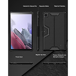 Poetic Explorer Heavy Duty Folio Case Designed for Samsung Galaxy Tab A7 Lite 8.7 Inch (SM-T220/T225/T227),Two Layers Tough Drop Protection Stand Protective Case Cover, Black