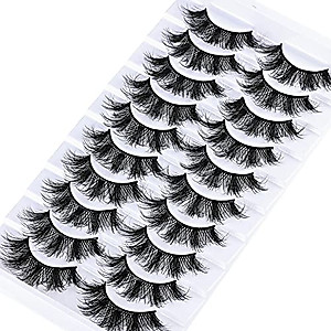 FARRED Fluffy Eyelashes 8D Faux Mink Lashes Wispy Eyelash Natural Look Short Fake Eye Lash Pack Full False Lash 10 Pairs (Z02|12-18MM)