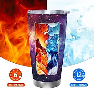 AYCZN Universe Nebula 20 OZ Tumbler Stainless Steel Travel Coffee Mug, Space Star Insulated Water Bottle with Lid and Straws Leakproof Thermal Cup