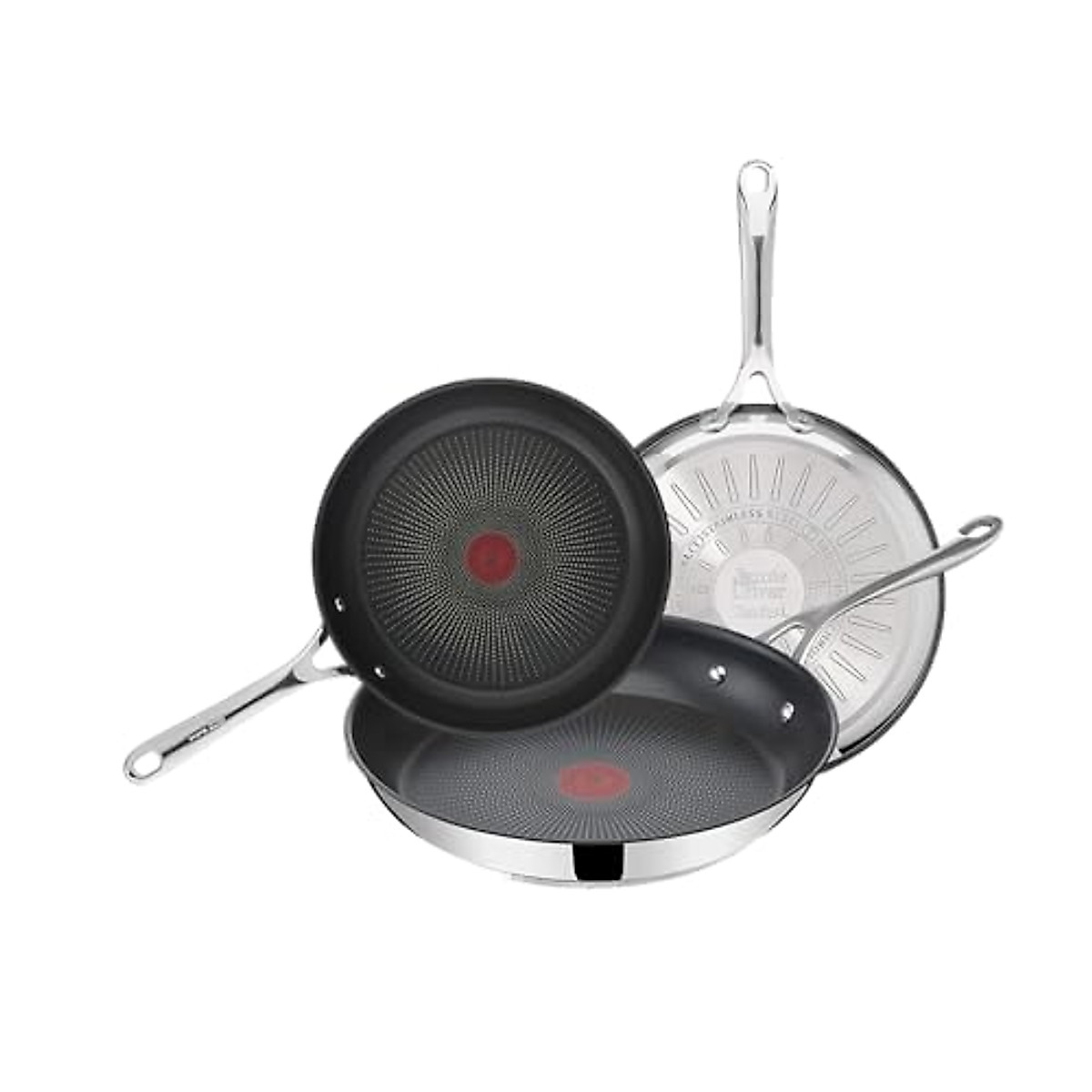 Tefal E304S344 Jamie Oliver Set x 3 Pan, 20-24-28 cm, 18/10 Steel