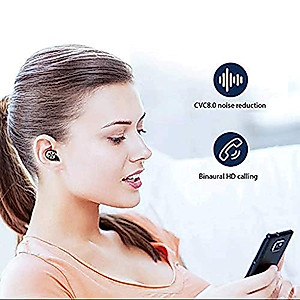 TBIIEXFL Headset Touch Function with Charging Box Stereo Headphones in-Ear Built-in Microphone Headphones Sports Subwoofer