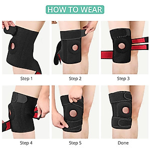 VINTEAM Knee Brace Support for Men & Women - Adjustable Knee Strap, Compression Neoprene, Universal Size (30-50cm)
