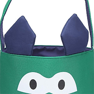 Easter Basket for Kids Easter Bunny Bag Easter Decorations (Green Dinosaur)