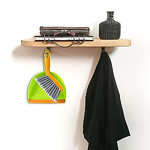 Mini Broom and Dustpan Set - Small Broom and Dustpan Set for Home, Camping Broom, Whisk Brooms Small (Green Orange)…