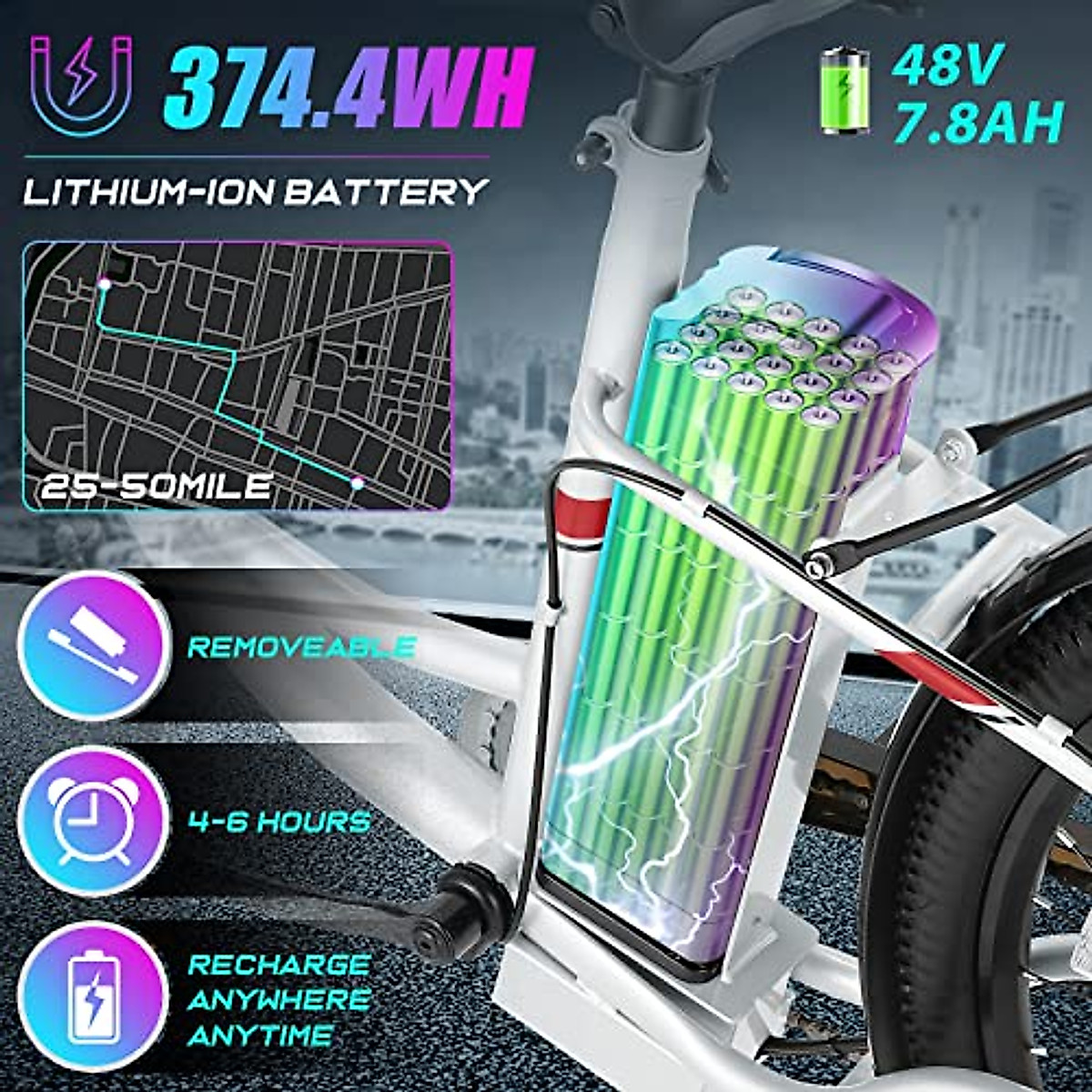 Vivi Electric Bike, 26/20 Inch Electric Bicycle for Adults, 500W E-Bike with 48V Removable Battery, Shimano 7 Speed Electric Commuter Cruiser Bike 20MPH & 50 Mile Adult Electric Bikes City Women