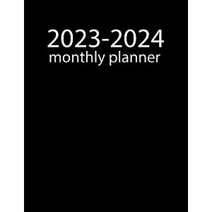 2023-2024 Monthly Planner : Black Cover - Two Year Appointment Book with Holidays (January 2023 to December 2024): 8.5*11In- 2023-2024, monthly, planner, black