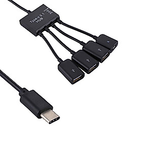 USB Hub Portable USB Hub Portable USB-C/Type-C Male to 3 USB Ports Female + Micro USB Female Power Charging OTG HUB Cable Connector Splitter