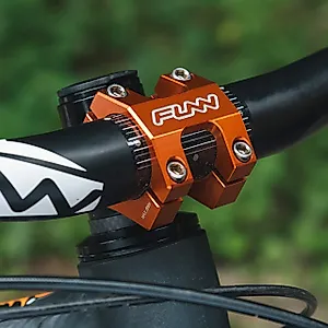 Funn Funnduro MTB Stem with 35mm Bar Clamp - The Ultimate Ultralight and Tough Alloy Bicycle Stem for Mountain Bike and BMX Bike, Length 45mm stem (Orange)