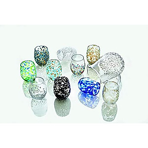 TAG 16 oz. Confetti Glass Stemless Wine Drinkware White Dishwasher Safe Beverage Glassware Dinner Party Wedding Resturant Stemless Wine Glass White