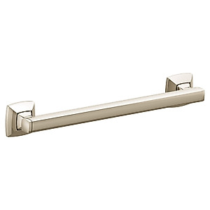Moen YG5112NL Bathroom Safety 12-Inch Stainless Steel Transitional Bathroom Grab Bar, Polished Nickel