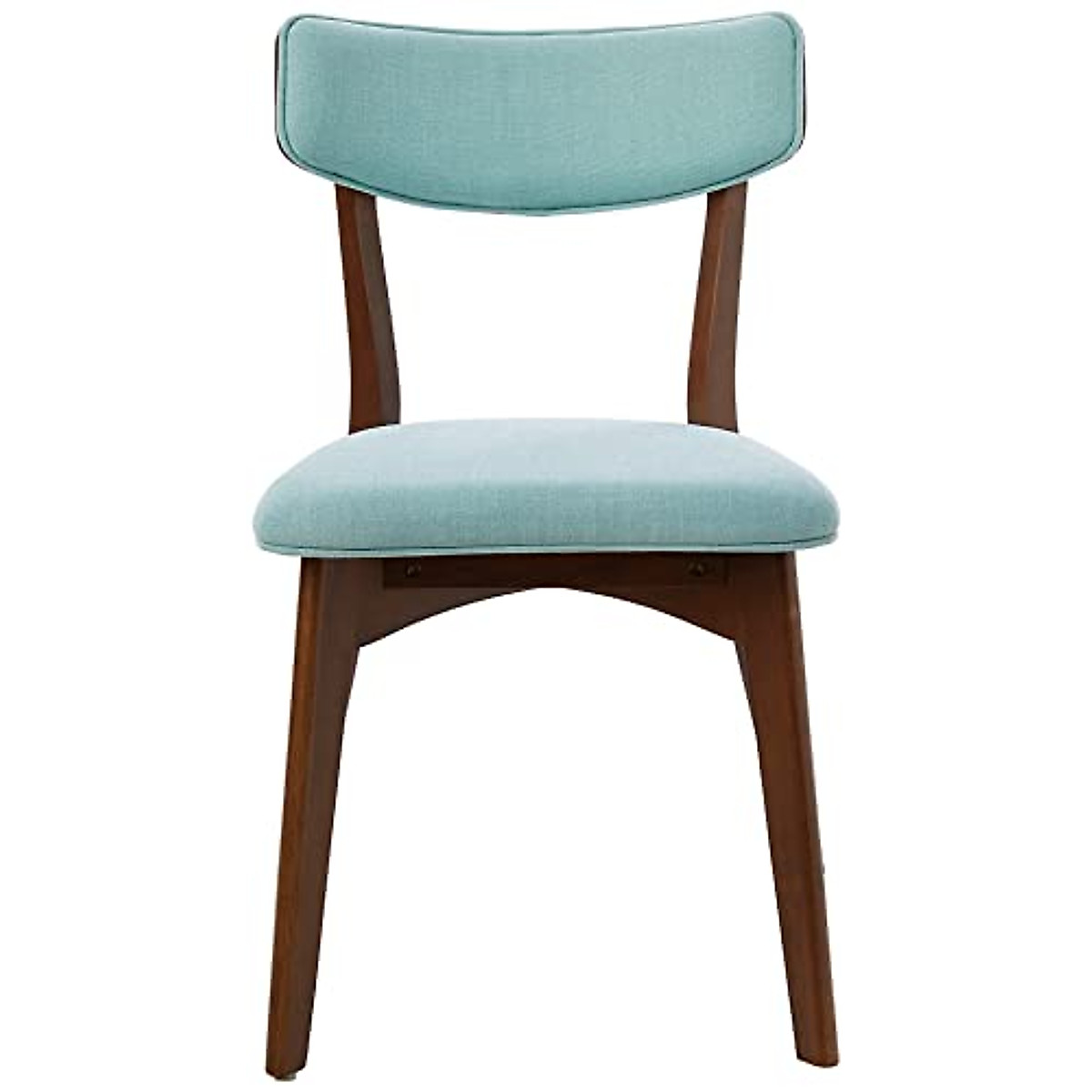 Christopher Knight Home Abrielle Mid-Century Modern Fabric Dining Chairs with Natural Walnut Finished Rubberwood Frame, 2-Pcs Set, Mint / Natural Walnut