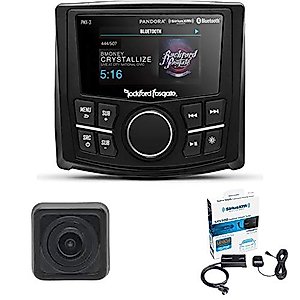 Rockford Fosgate PMX-3 Compact Digital Media Receiver with 2.7" Display Bundled with Mini Back Up Camera + Sirius XM Tuner SXV300v1