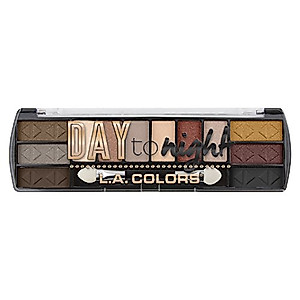L.A. COLORS Day To Night 12 Color Eyeshadow Palette, Sundown, 0.28 oz. (CES430), Powder