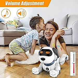 okk Robot Dog Toys for Kids, Remote Control Robot Toys, Interactive & Smart Programmable Walking Dancing RC Dog Robot, Rechargeable Electronic Pets Gifts for Boys Girls Age 6, 7, 8, 9, 10,11,12