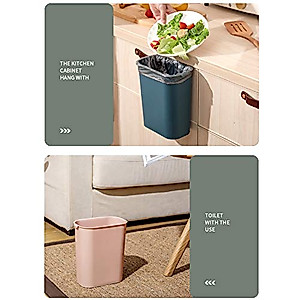 Trash Can Home Kitchen Slide Cover Hanging Trash Rubbish Garbage Can Waste Paper Basket