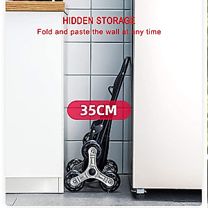 ATAAY Household Portable Shopping cart Foldable Hand Trolley Trolley Trolley 35L Large Capacity with Stairs and Waterproof Function (Blue 99 * 35 * 30.5cm) (Blue 99 * 35 * 30.5cm)