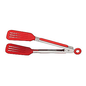 Cuisinart WAF-F40 Double Flip Belgian Waffle Maker with 8-Inch Nylon Flipper Tongs Bundle (2 Items)