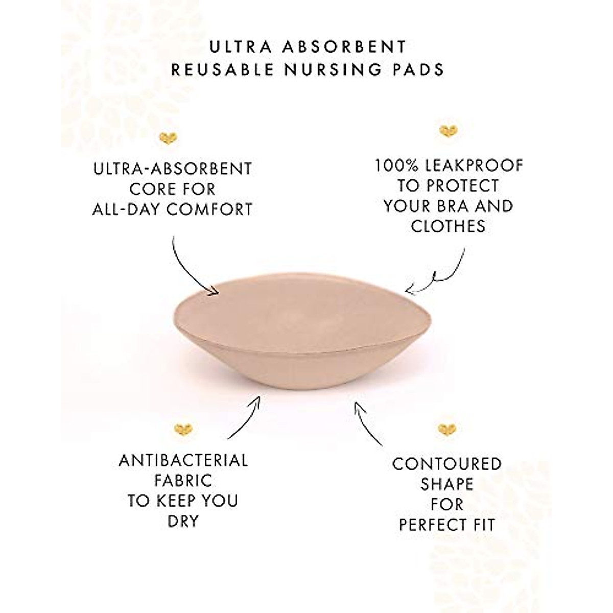 Kindred Bravely Fearless Leakproof Reusable Breast Pads | Ultra Absorbent Washable Nursing Pads 4 Pack