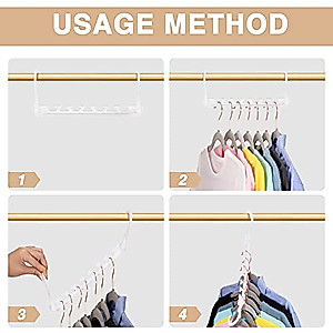 HOUSE DAY Magic Hangers Space Saving 10 Pack, Upgraded Sturdy Smart Space Triangles for Hangers, Premium Hanger Hooks Triple Closet Space, Closet Organizers and Storage, College Room Essentials, White