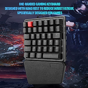 fosa1 One Handed Gaming Keyboard with Hand Rest,One Handed RGB Mechanical Gaming Keyboard, Left Handed Mechanical Keypad Support Mobile Game Connection,36 Keys,USB