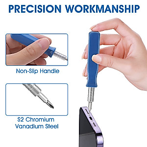 16 in 1 Premium Precision Screwdriver Set, Small Pocket Screwdriver Set with Phillips Flathead Tox Screwdriver Bits, Mini Screwdrivers Kit for Electronics, PC,Laptop,Watch, Eyeglass Repairing Tool