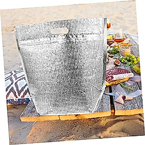 BUGUUYO 6pcs Self-sealing Thermal Bag Zippered Tote Bag Organizer Tote Bag Food Insulation Pouch Take Out Food Bag Food Bag Heat Insulated Bag Delivery Bag Convenient Cake Bag Box