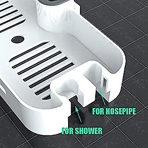 G-Tree ABS Shower Shelf Bathroom Shower Caddy Rack Organizer for Soap Shampoo Conditioner with Two Hidden Hooks Detachable Shower Storage NO Drilling Wall Mounted Suitable for 22 mm, 24 mm, 25 mm