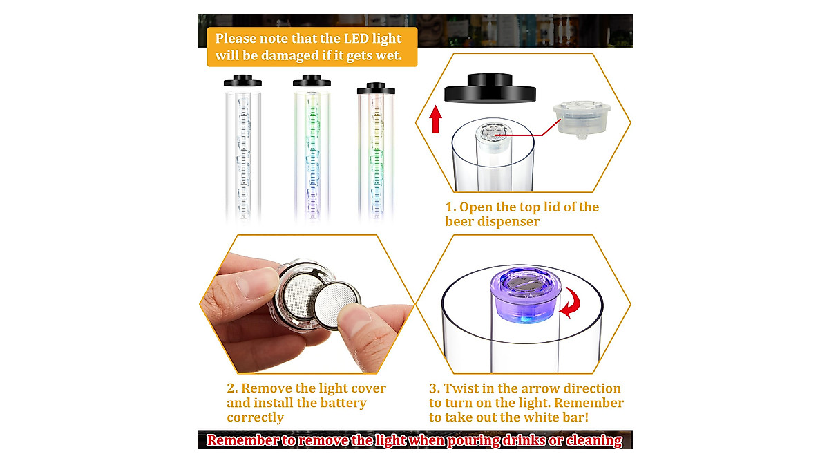2 Pack 3L Drink Dispenser with LED Lights for Parties