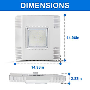 150W LED Gas Station Canopy Light, 21000LM 5700K Super Bright LED Garage Canopy Light (600W HID/HPS Equivalent) Outdoor Carport Ceiling Lighting, IP65 Waterproof 100-277V DLC & UL Listed (1-Pack)