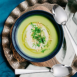 faderic 6-Piece Dinner Spoons,Table Spoons Flatware Stainless Steel Mirror Polishing 7.08-Inch