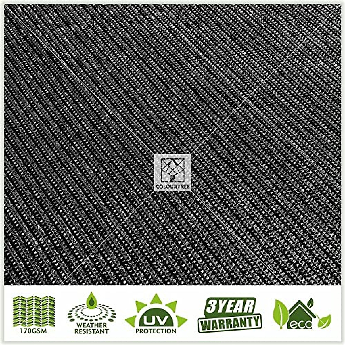 ColourTree 6' x 50' Black Fence Privacy Screen Windscreen Cover Fabric Shade Tarp Netting Mesh Cloth - Commercial Grade 170 GSM - Cable Zip Ties Included - We Make Custom Size