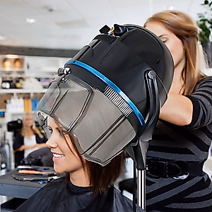 Nova Microdermabrasion Professional Hooded Floor Hair Dryer Adjustable Bonnet Hair Dryer Stand Up with Timer and Rolling Wheels for Beauty Spa Home Salon Equipment