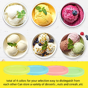 Replacement Pints and Lids for Ninja Creami, Compatible with Ninja NC501 NC500 Series, 24 oz Creami Pint Containers with Leak Proof Lids (blue, yellow) (2pcs)