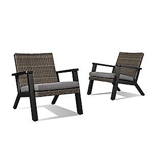 Real Flame 1120-BLK Norwood Set (2 Chairs), Brown/Gray Wicker