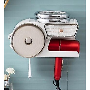 NA Punching Free washcloth Storage Rack Wiping Towel Storage Box Wall Mounted Toilet Storage Rack Hair Dryer Support Rack