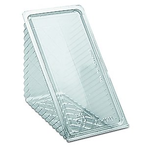 Pactiv Y11334 Hinged Plastic Lid Sandwich Wedges, 1.65" Length, 0.95" Width, 1.15" Height, Clear (Pack of 255)