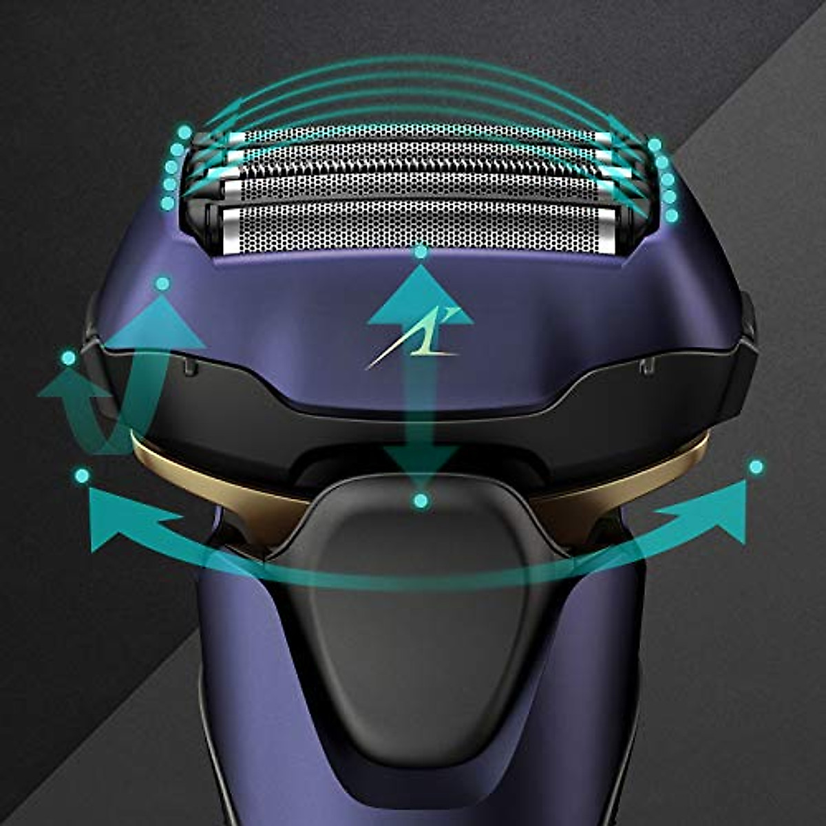 Panasonic ES-LV67-A803 Wet and Dry Shaver, 5 Shaving Heads with Linear Motor, Including Hair Trimmer, Navy Blue