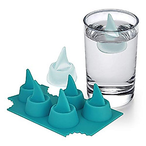 Sharks in My Glass! Silicone Shark Fin Ice Cube Tray Blue