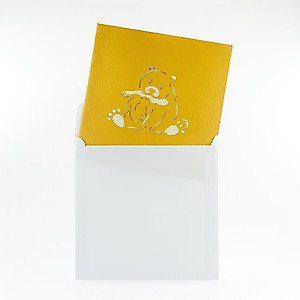 CUTE POPUP - Father's Day Card, Bear Catching Salmon Pop Up Card, Happy Birthday Popup Card, Greeting Cards, Perfect Handmade Present for Family and Friends or Fishing Lovers on Any Occasion