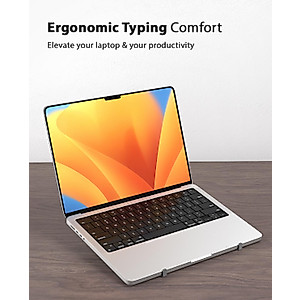 Steklo Laptop Riser - Premium Cooling Stand, Portable Laptop Stand for 12-17.3" Compatible with All Laptops MacBook Pro Air, Ideal Travel Ergonomic Compact Aluminum Adjustable, Foldable Laptop Stand