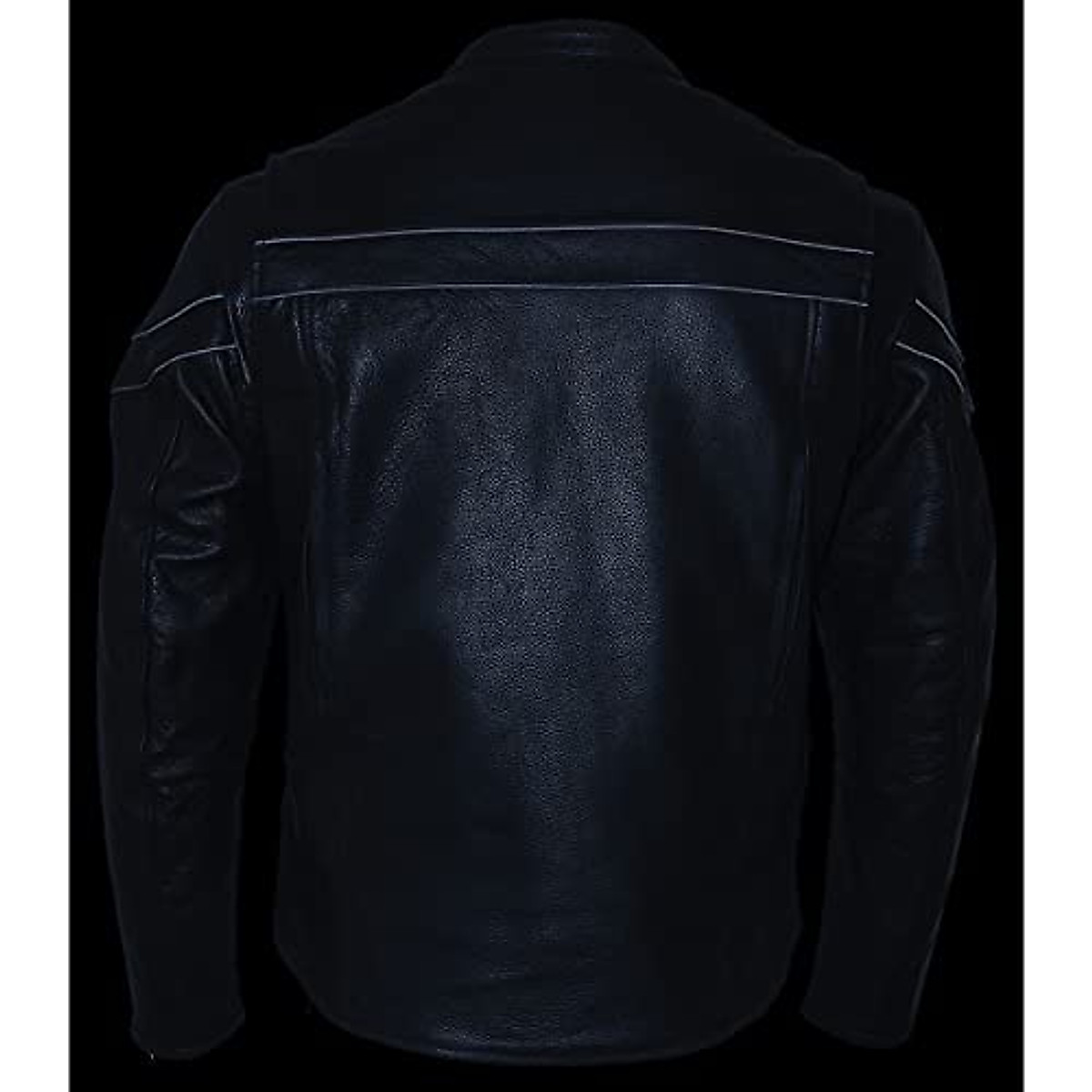 Milwaukee Leather SH1408 Men's Sporty Crossover Vented Black Motorcycle Leather Scooter Jacket - X-Large