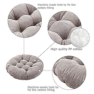 Tiita Floor Pillows Cushions Round Chair Cushion Outdoor Seat Pads for Sitting Meditation Yoga Living Room Sofa Balcony 22x22 Inch, Grey