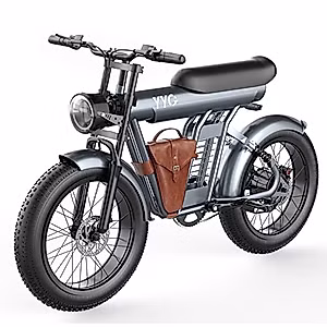 YYG Cool Electric Bike Adult 1200W, 20 Inch Fat Tire Ebike 32MPH & 45 Miles Long Range Urban Commuter E Bike with 48V 20AH Battery, Dual Shock Absorber Electric Motorcycle Dirt Bike