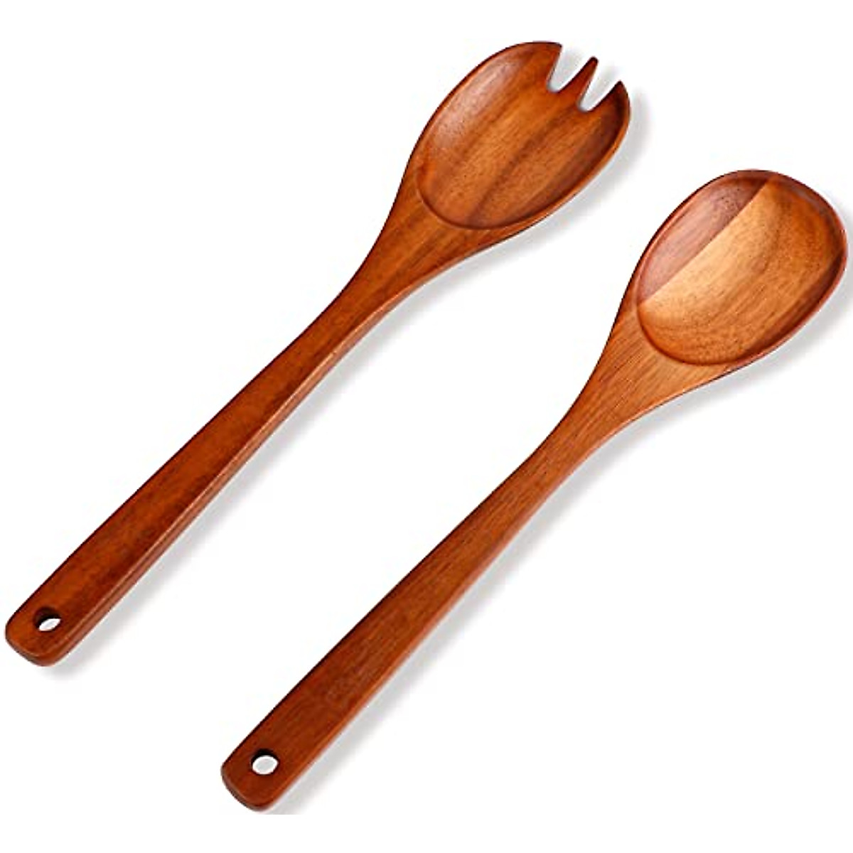 Acacia Wood Salad Severs, 12inch Salad Tongs with Large Spoon and Fork for Tossing and Serving