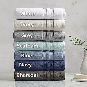 Beautyrest Plume 100% Cotton Bath Towel Set, Luxuriously Soft Feather Touch, Premium 750gsm Spa Quality, Durable and Absorbent for Shower, Multi-Sizes, Seafoam 6 Piece