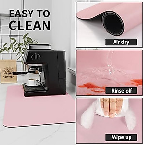 HotLive Coffee Mat - Coffee Bar Mat for Countertops | Coffee Bar Accessories Fit Under Coffee Maker Espresso Machine | Absorbent Hide Stain Rubber Backed Dish Drying Mat for Kitchen Counter