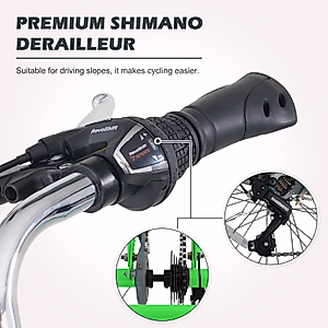 ABORON Adults Tricycles, 20/24/26" Trike Bike with Parking Brake Handle, 7 Speed Rear Derailleur, Double-Wall Wheel Rims, for Women Men Exercise Outdoor