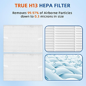 HPA200 Replacement Filters for Honeywell Air Purifier HPA200 HRF-ARVP200 Series,Compatible with HPA200, HPA201, HA202, HPA204, HPA250,HPA5200,4 True HEPA R Filter+8 Activated Carbon Pre-Filter A